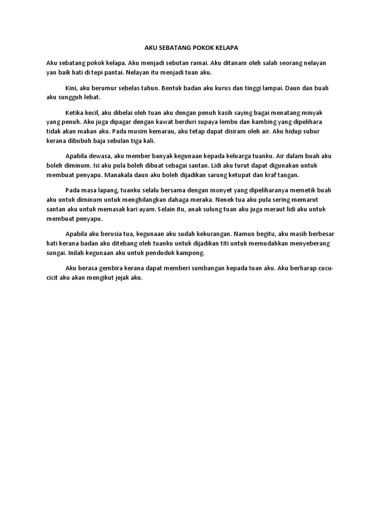 Aku Sebatang Pokok Kelapa Pdf