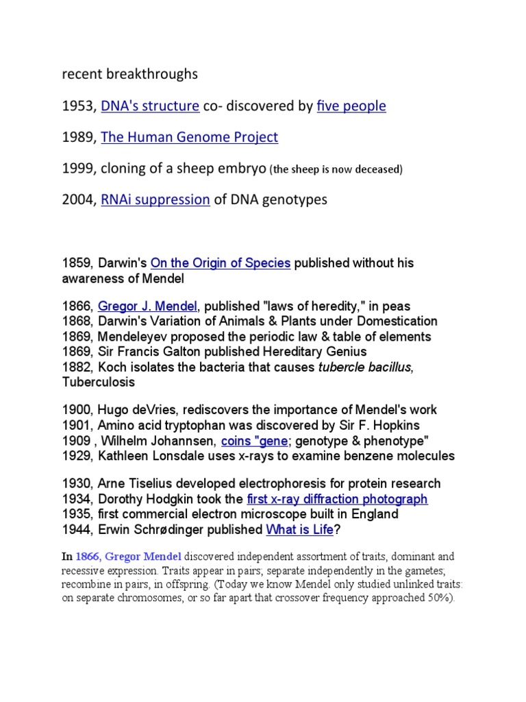 Recent Breakthroughs in Genetics | PDF | Nature | Genetics
