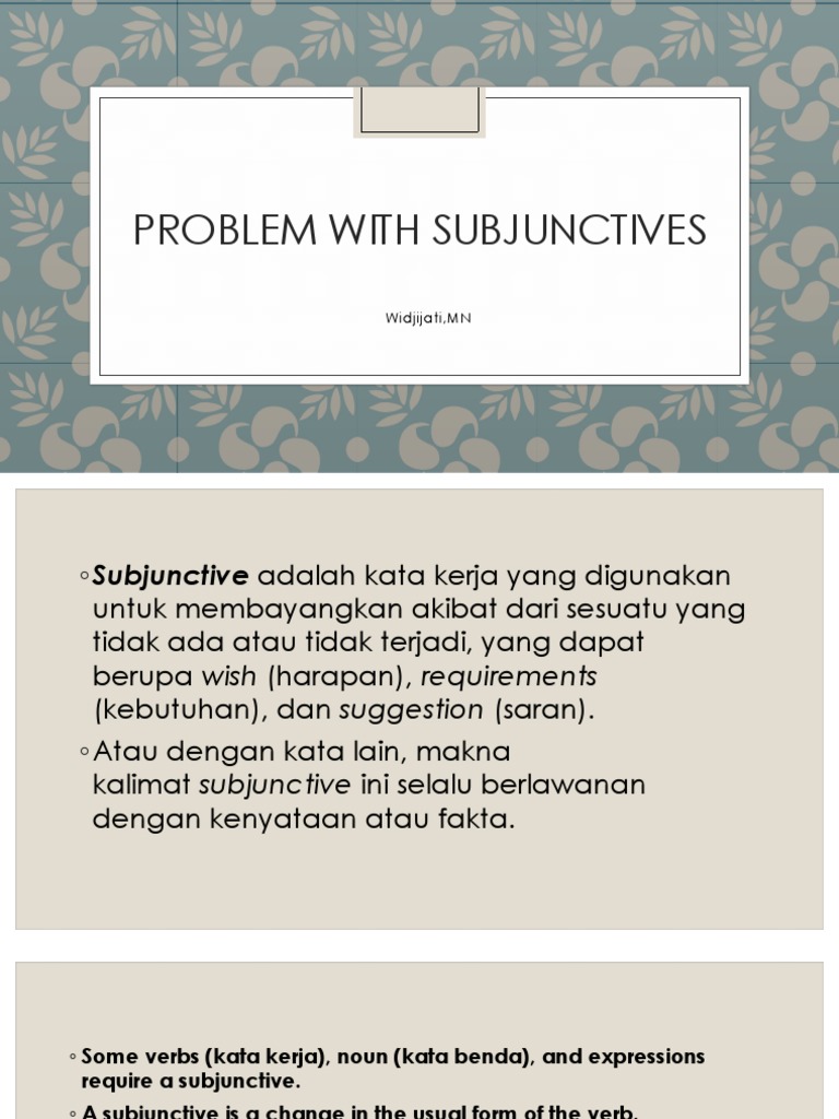 Understanding Subjunctive Verbs | PDF | Verb | Morphology