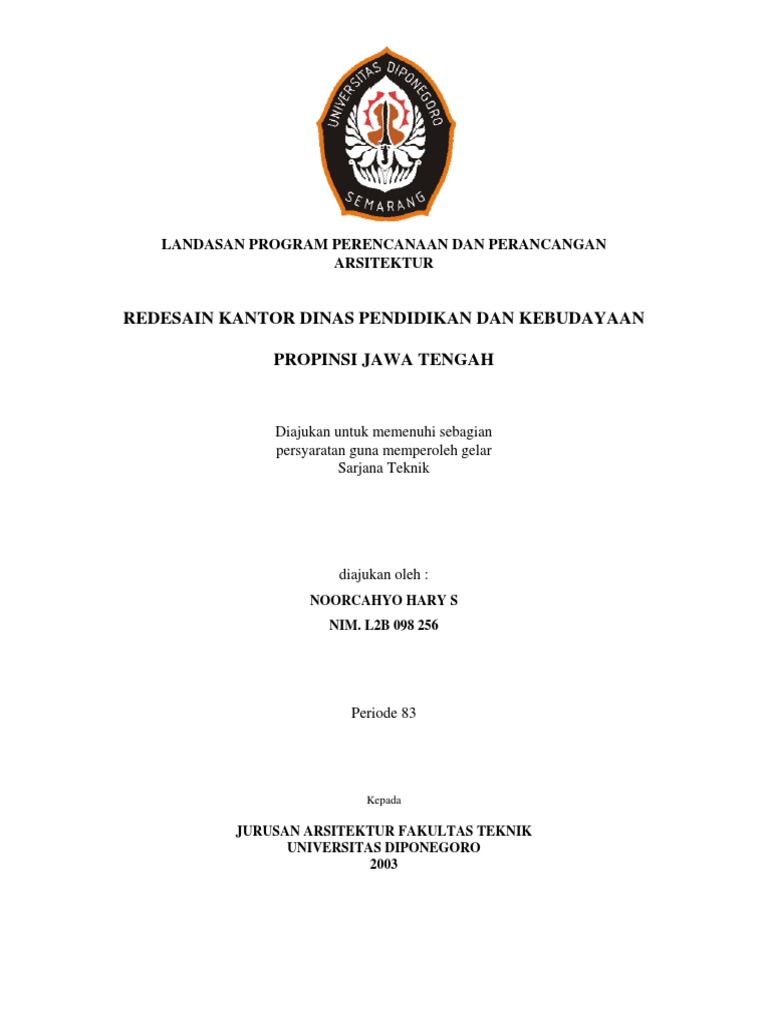 Redesain Kantor Dinas P & K Prop. Jateng PDF | PDF