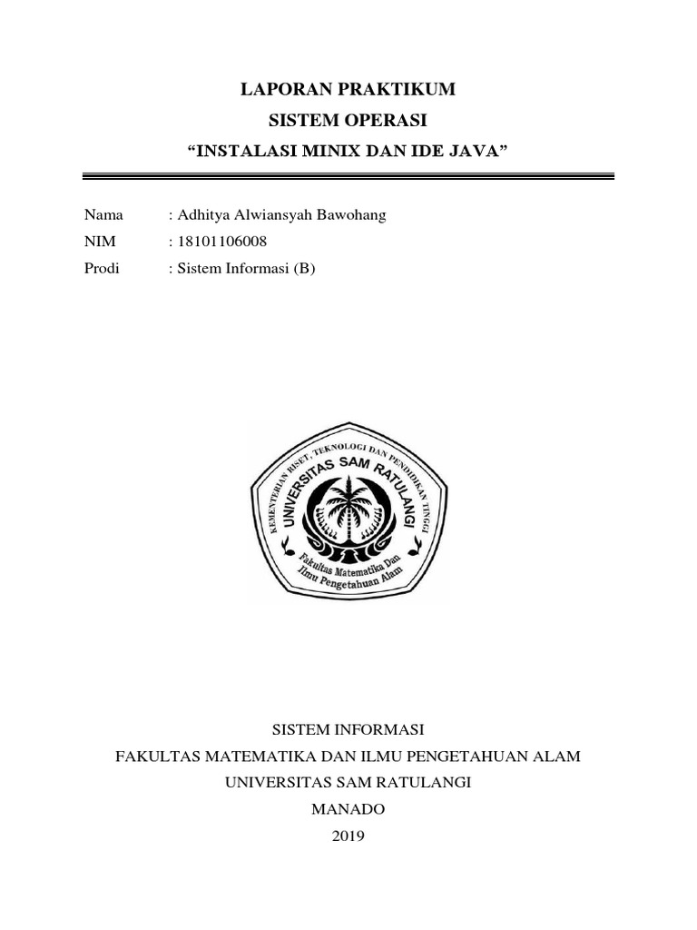 Laporan Praktikum Instalasi MINIX Dan IDE JAVA | PDF
