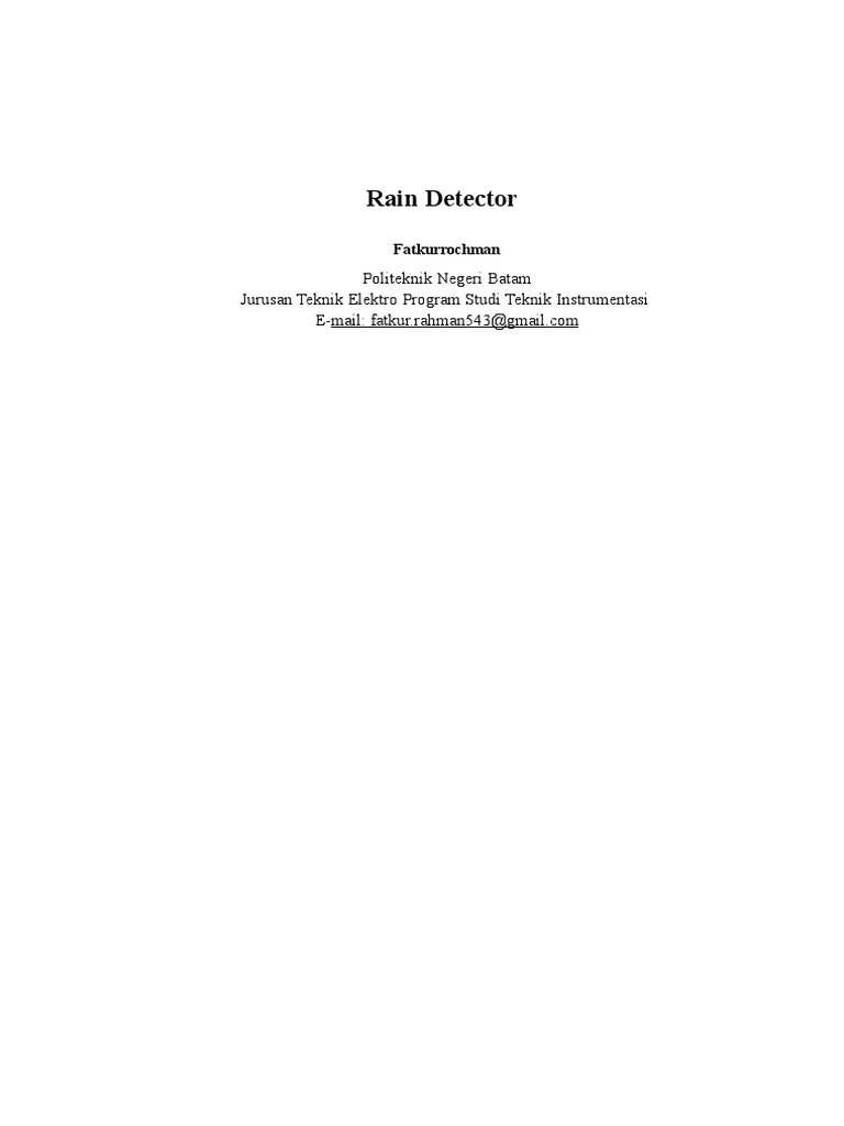 Rain Sensor | PDF | Komputer