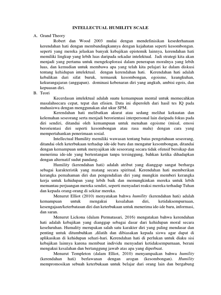 Intellectual Humility Scale | PDF