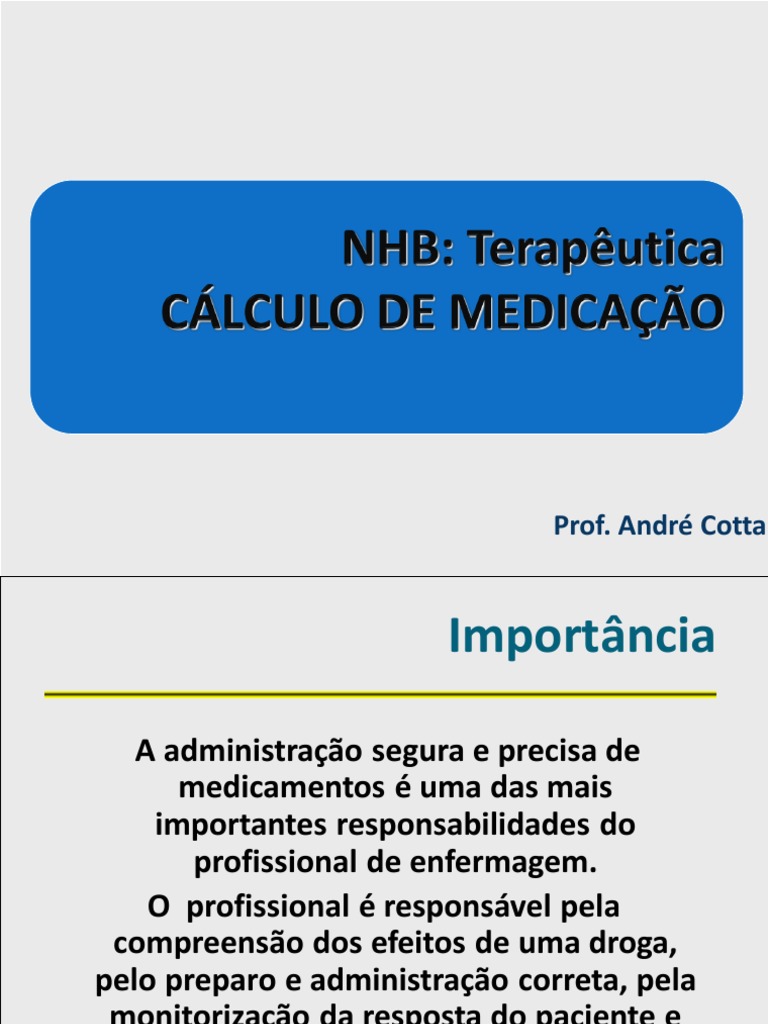 Calculo-de-Medicamentos | Enfermagem | Solução