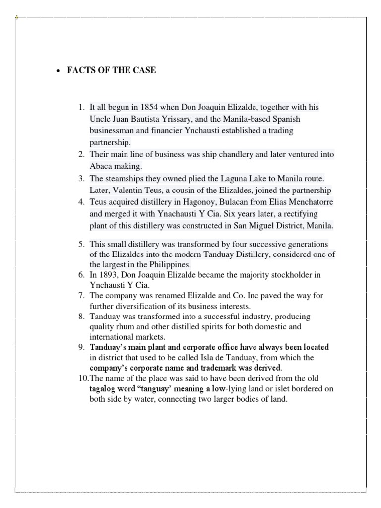 Tanduay Case Study | PDF | Economies | Business