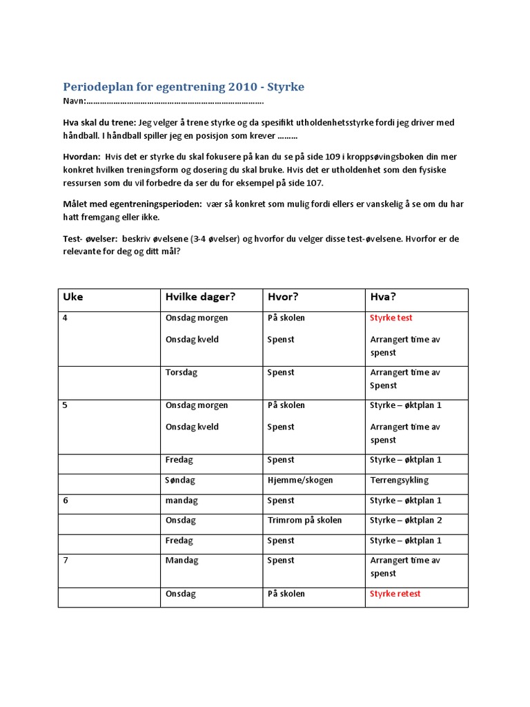 Eksempel På Periodeplan | PDF