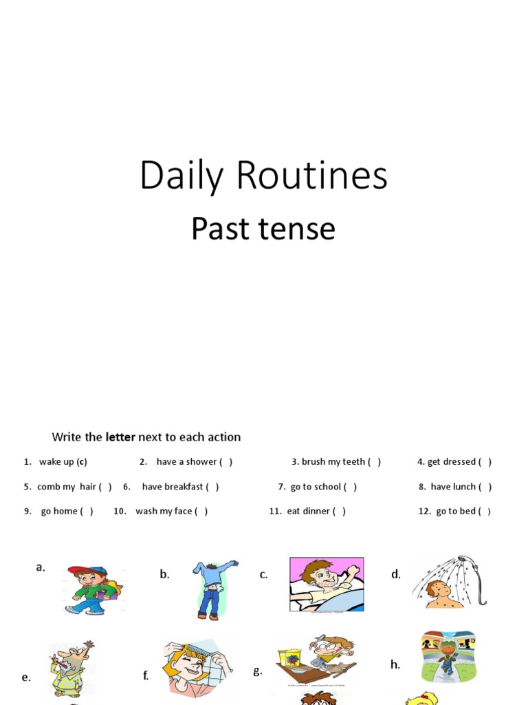Daily Routines - Past Tense (Part 1) | PDF