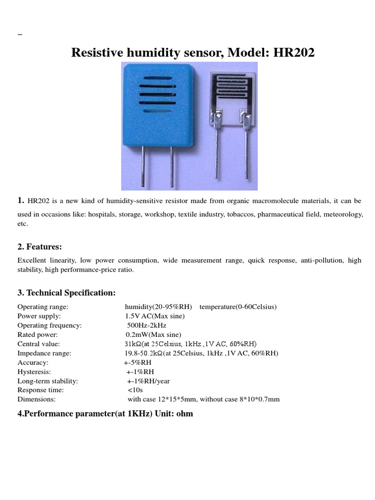 HR202 Humidity Sensor | PDF