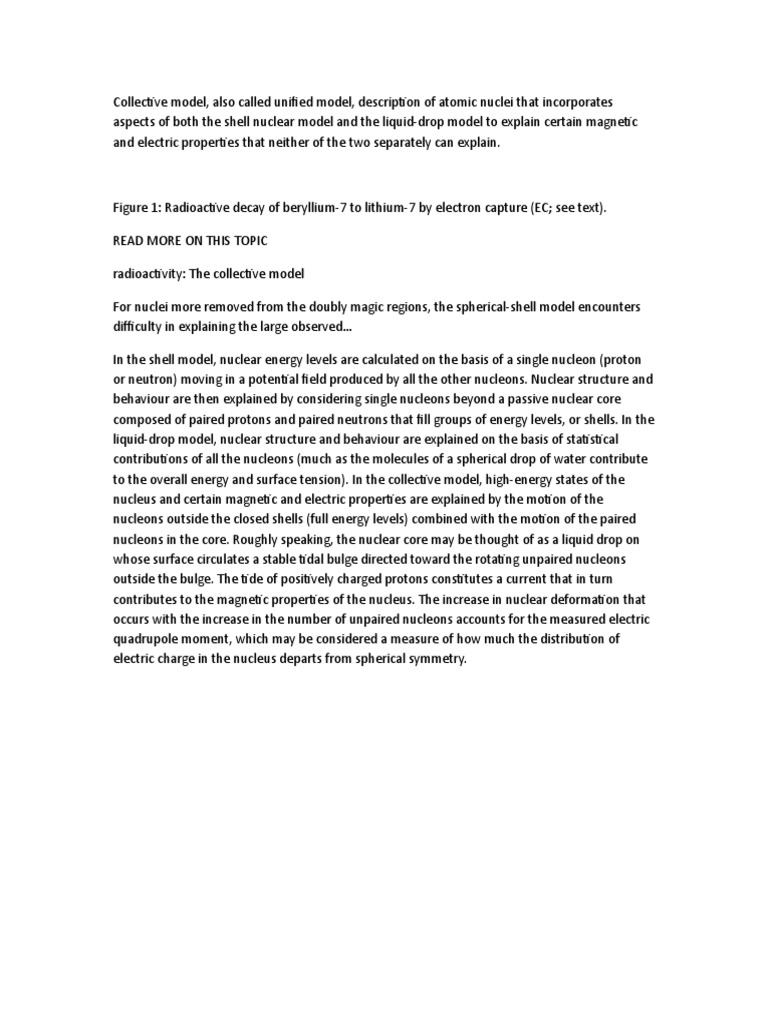 Collective Model | PDF