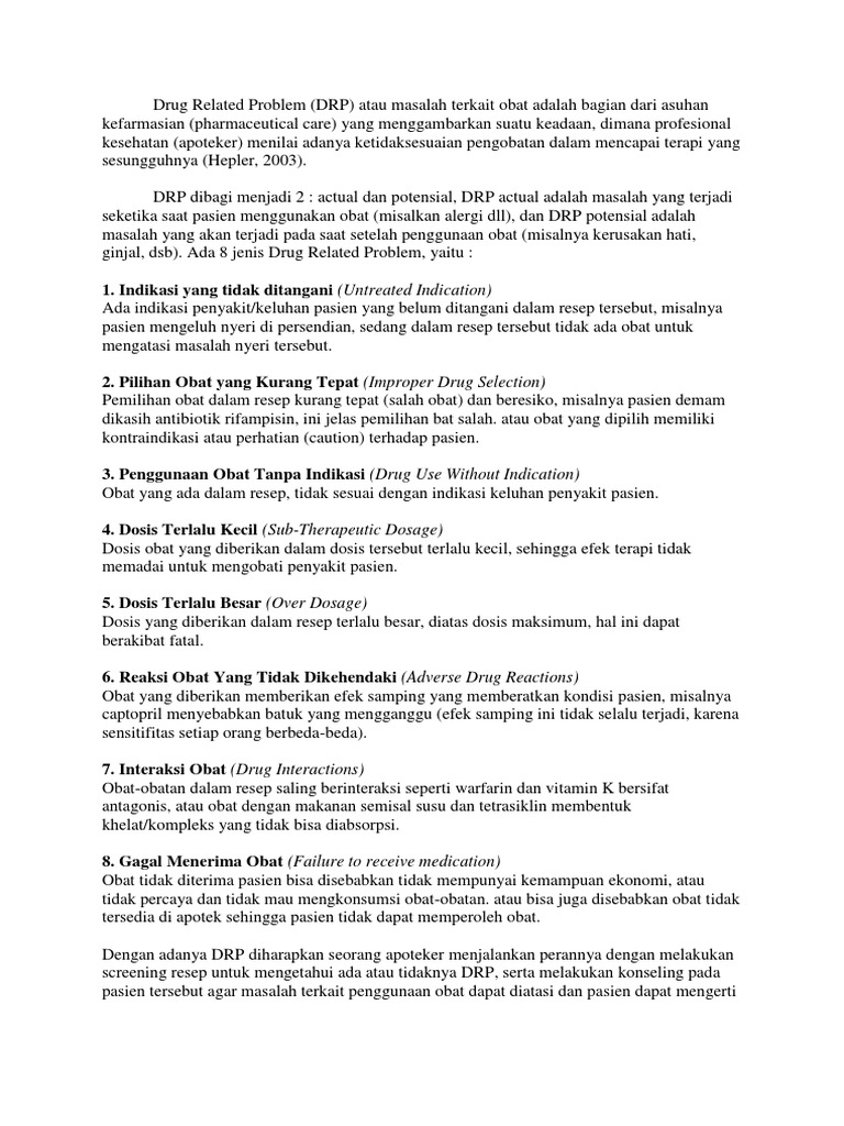 Drug Related Problem | PDF