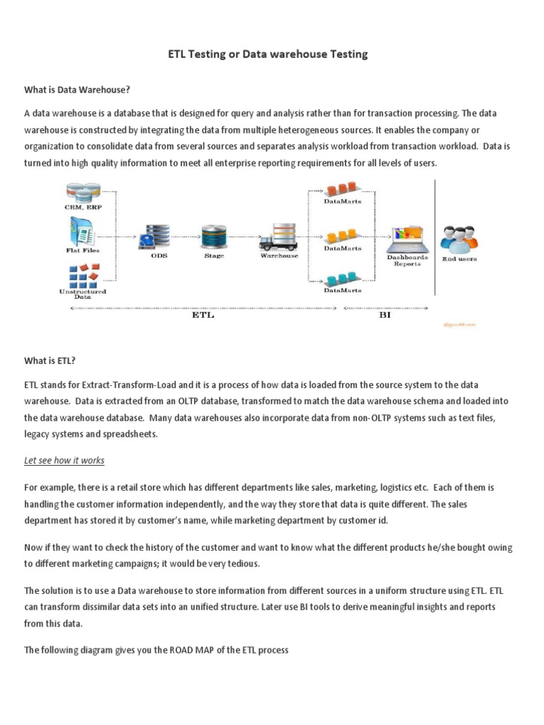 ETL Process | PDF | Data Warehouse | Databases