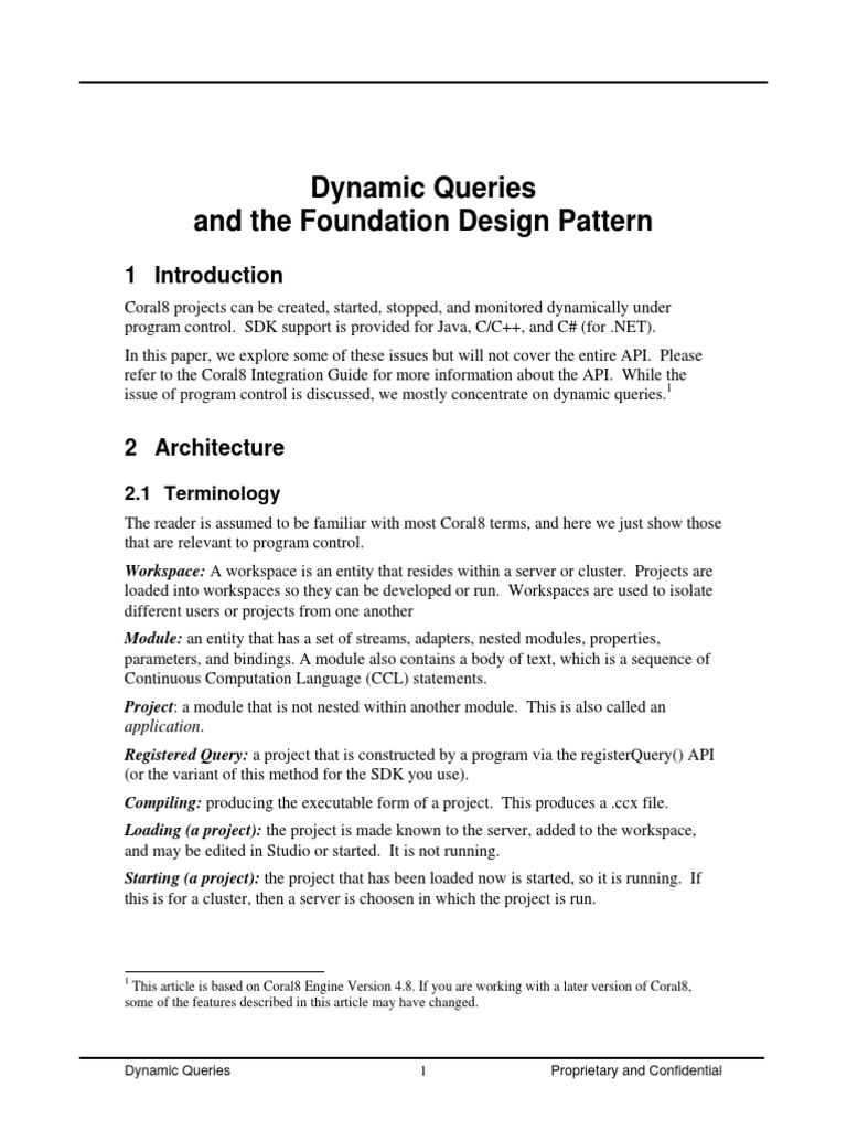 Dynamic Queries and The Foundation Design Pattern - p12 | PDF ...