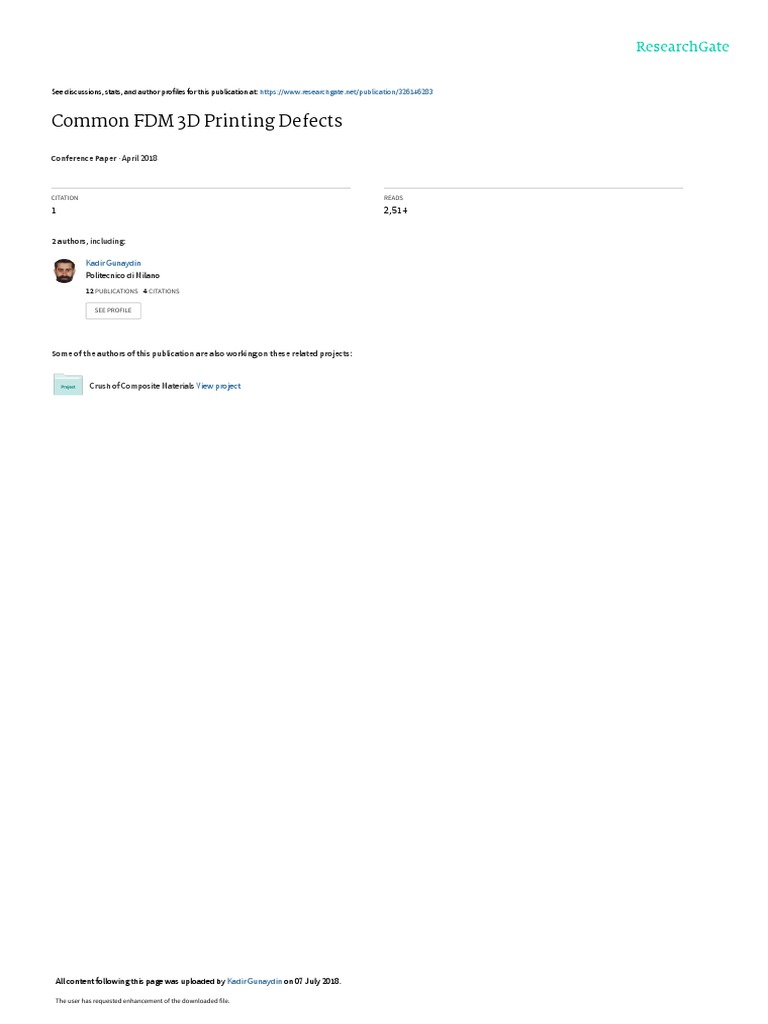 Common FDM Defects | PDF