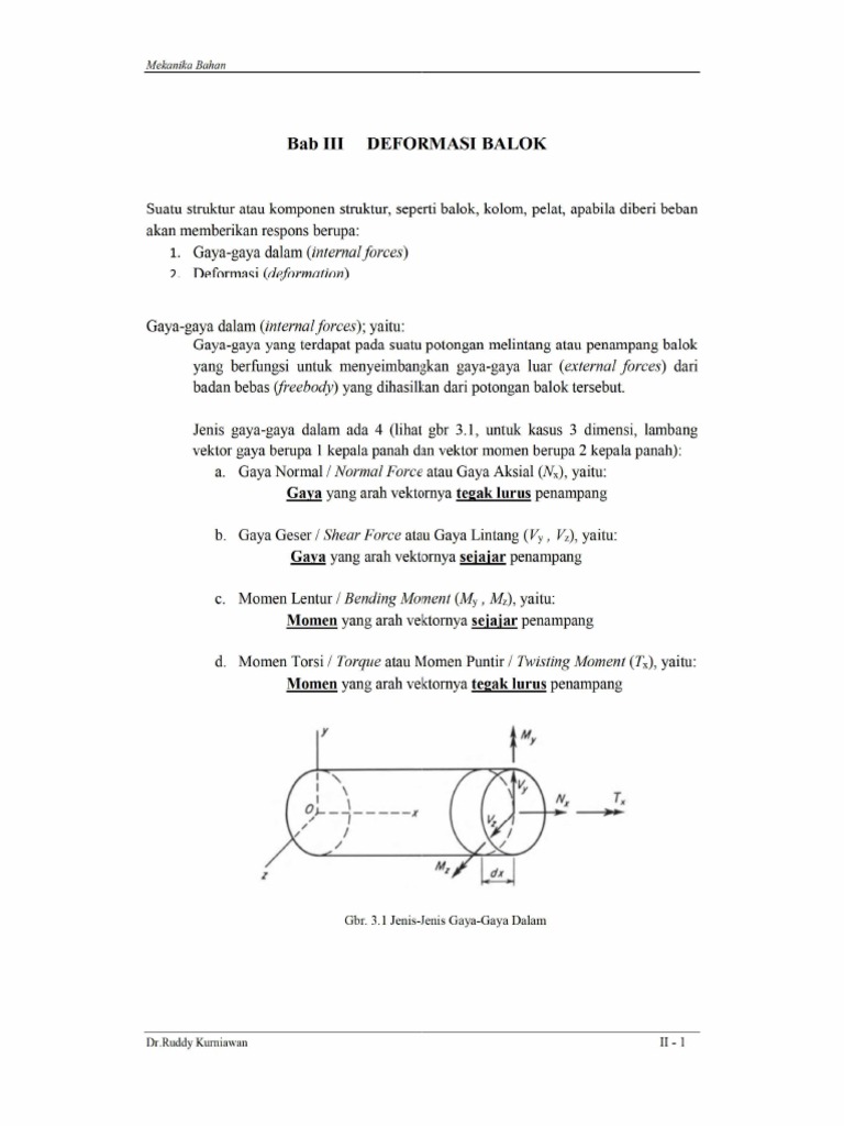 Bab 3 Diktat Kuliah Mek Rek II - Ruddy K | PDF
