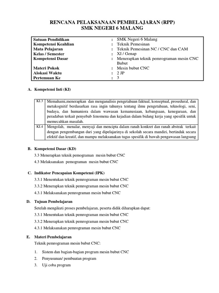 Pembelajaran Cnc Smk Malang Pdf Komputer