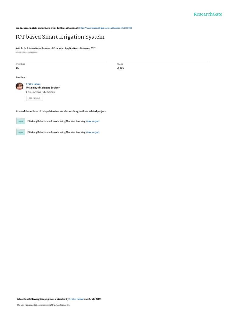 IOT Based Smart Irrigation System | PDF | Internet Of Things | Analog ...