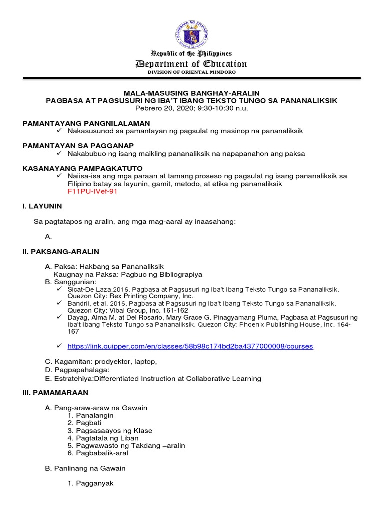 Plagiarism Lesson Plan-Cot | PDF