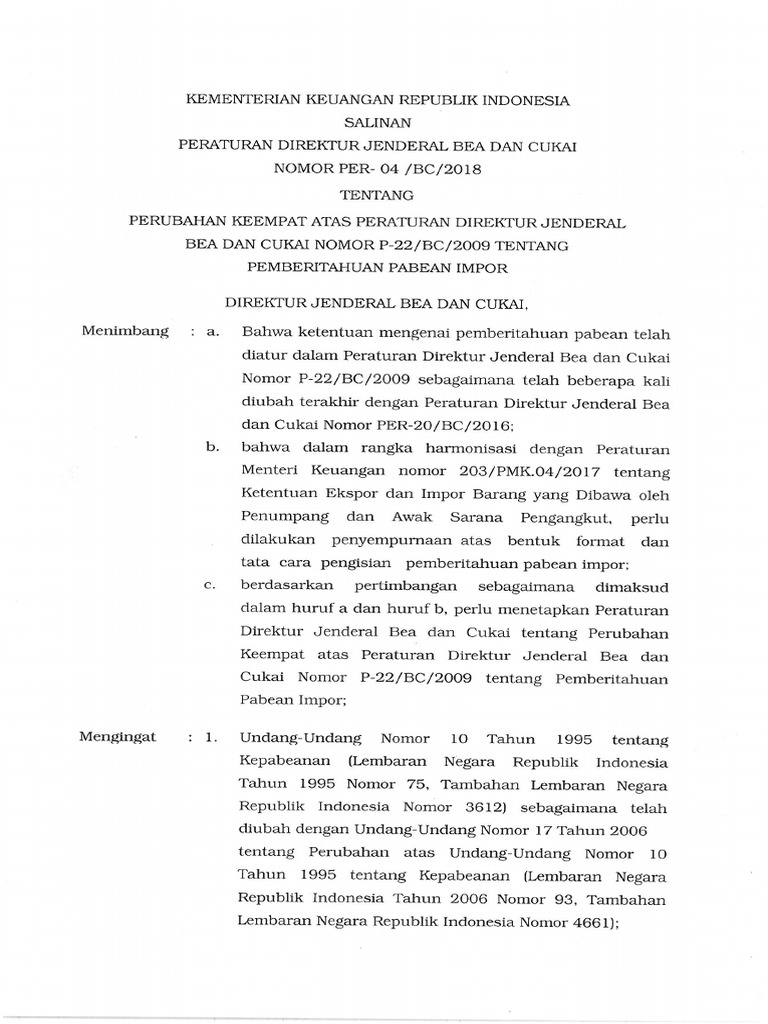 Id Customs Declaration BC 22 PDF | PDF