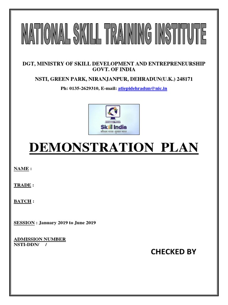 Demonstration Plan for Trade Skills Training at the National Skill ...