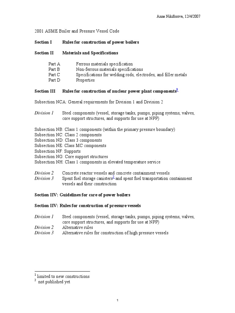 ASME Synoptic Guide To Codes | Download Free PDF | Nuclear Power Plant ...