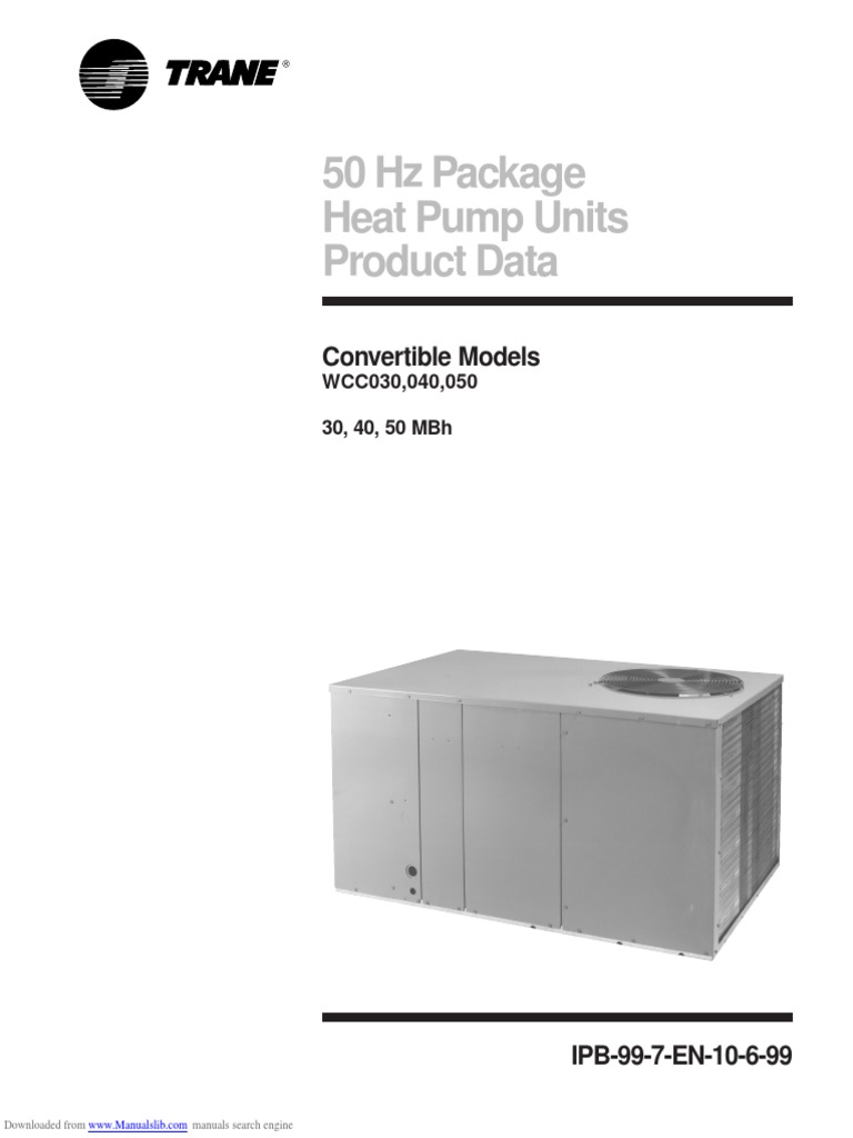 TRANE wcc030 - 3 PHASE MODEL ONLY | PDF | Duct (Flow) | Electrical Wiring
