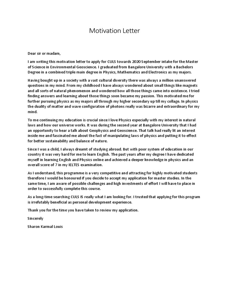 Motivation Letter Skotech | PDF