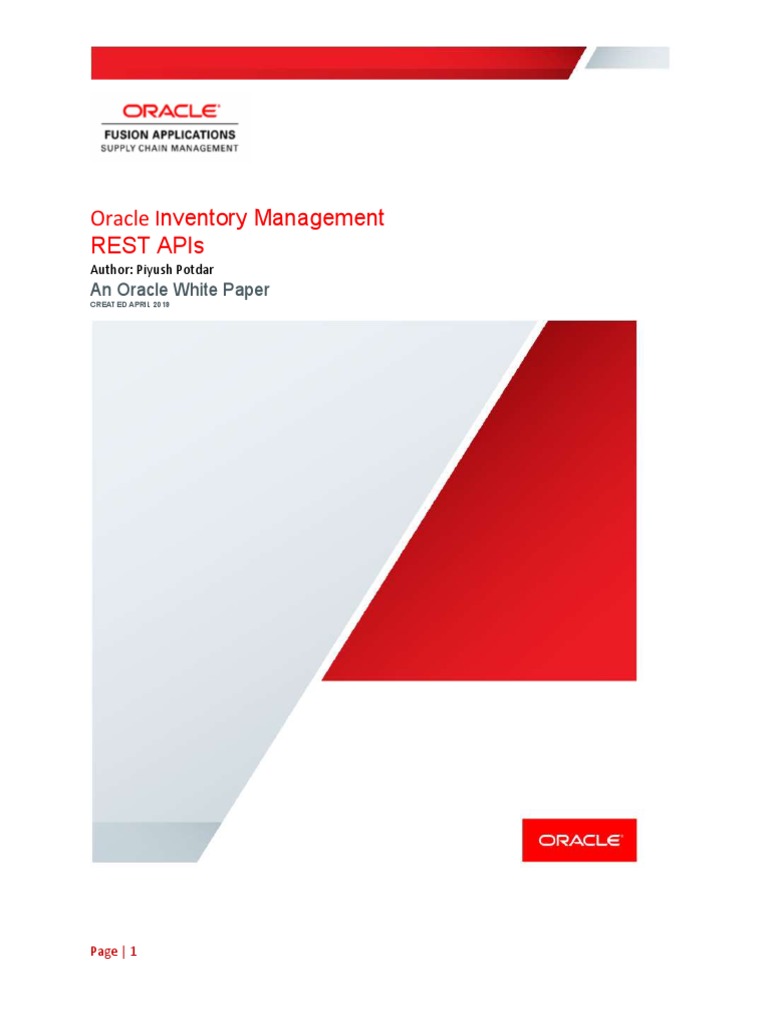Oracle Inventory Management REST API Whitepaper | PDF ...