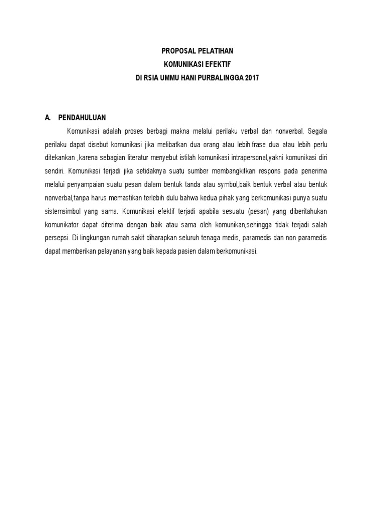 Contoh Proposal Pelatihan | PDF