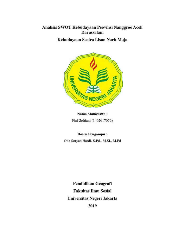 Analisis SWOT Kebudayaan Aceh (Fini Seftiani) | PDF | Ilmu Sosial