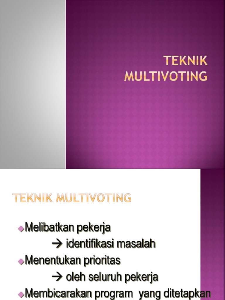 Teknik Multivoting | PDF | Pengembangan Diri