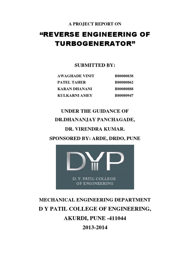 Turbogenerator DYP Student Report PDF | PDF