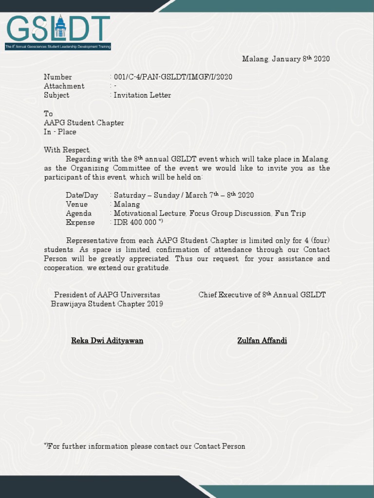 Invitation Letter GSLDT 2020 | PDF