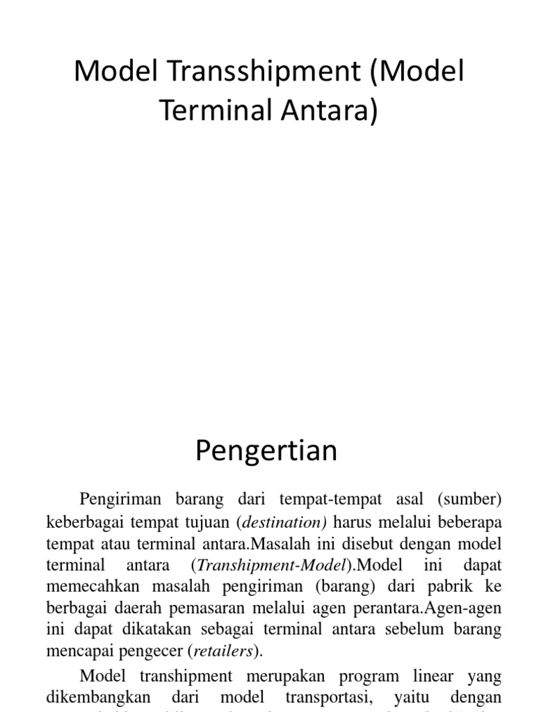 Model Transshipment | PDF