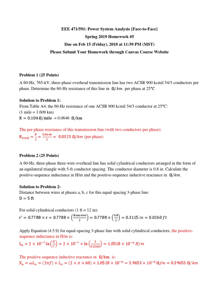 EEE 471 Homework: Power System Analysis Problems | PDF