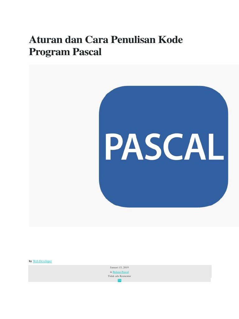 Belajar Menulis Kode Pascal | PDF | Komputer