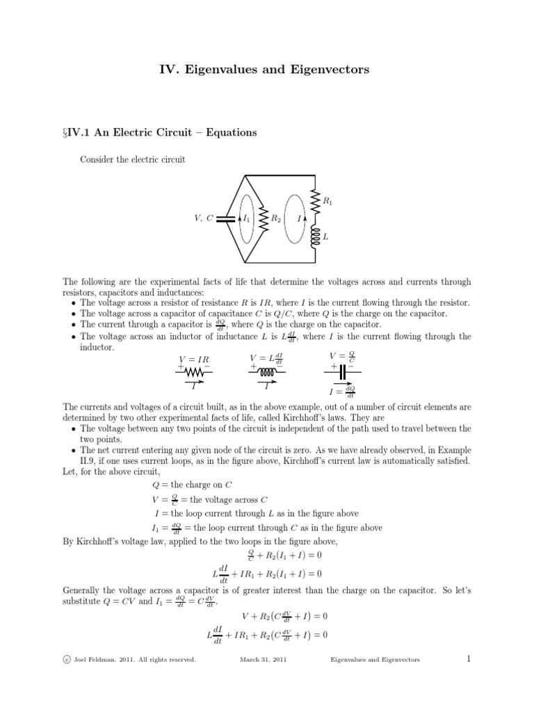 Eigenvalues and Eigenvectors (Examples) | PDF