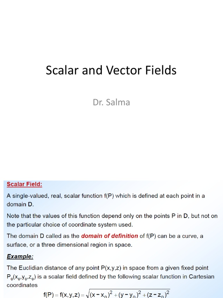 Scalar and Vector Fields | PDF