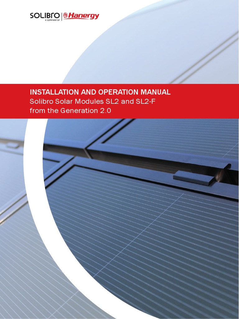 Solibro Installation and Operation Manual SL2 Modules G2-0 2015-09 ...