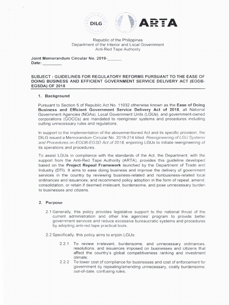 DILG Memo Circ. 2018-214 | PDF