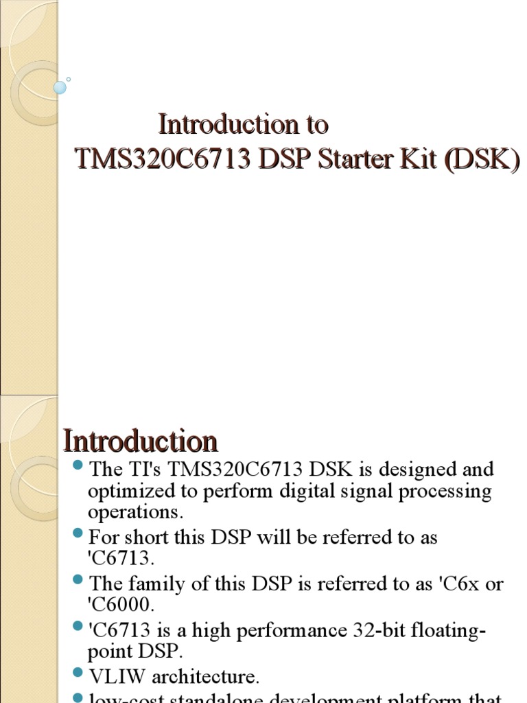 Introduction To Tms320c6713 Dsp Starter Kit Dsk Pdf Computer Science Source Code