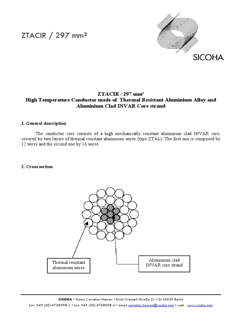 ZTACIR High Temp Aluminium Conductor | PDF | Technology & Engineering