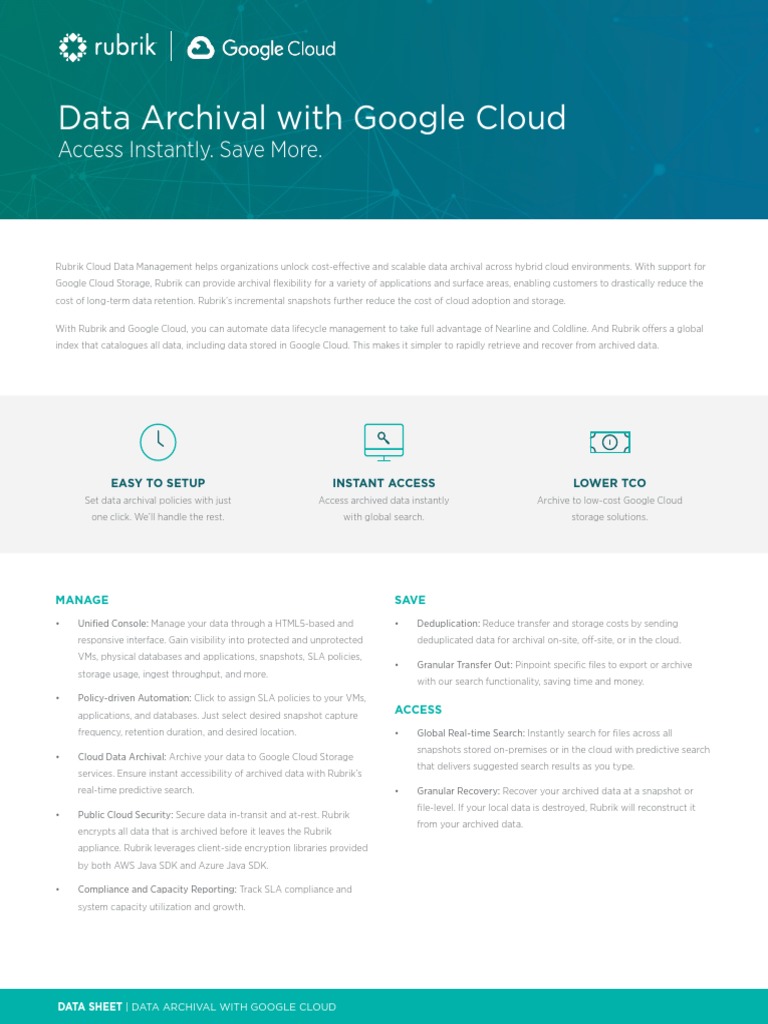 DATASHEET Rubrik With GCP | PDF