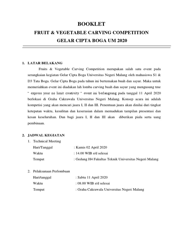 Contoh Booklet Lomba | PDF