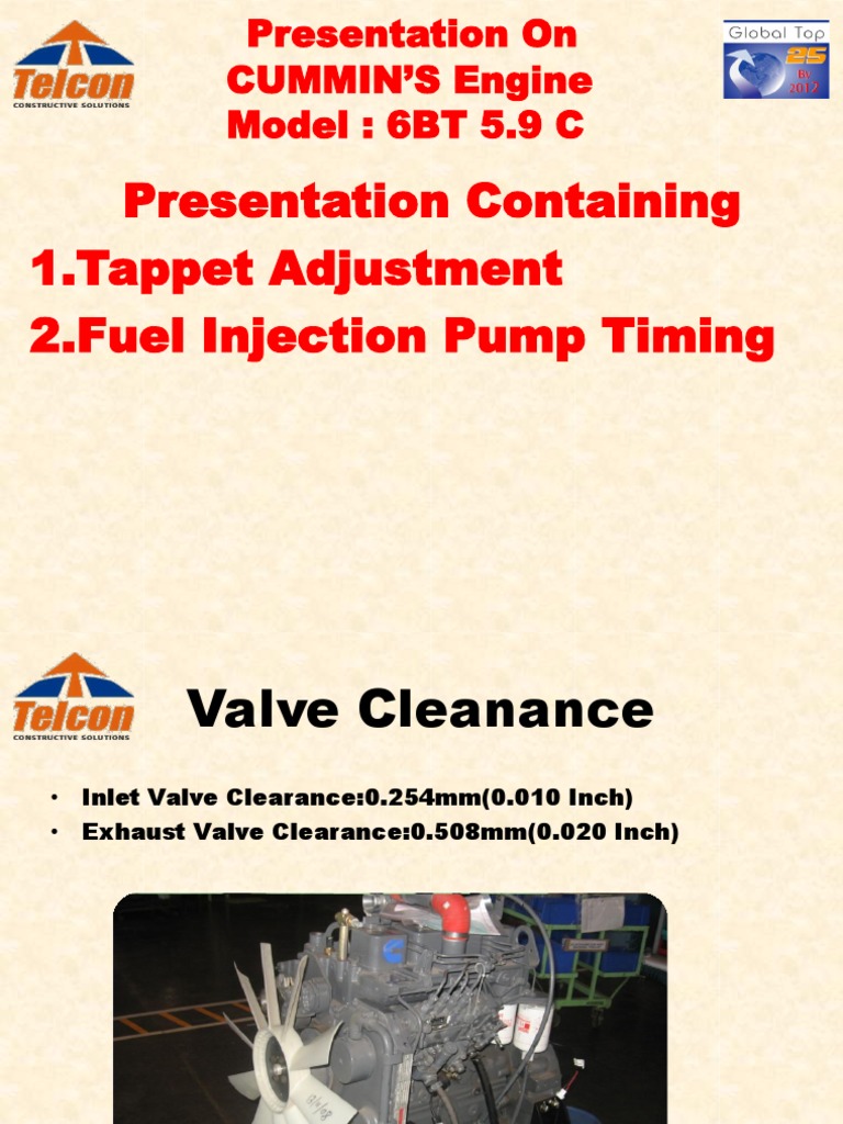 Cummin's Engine Tappet & FIP Timing | PDF