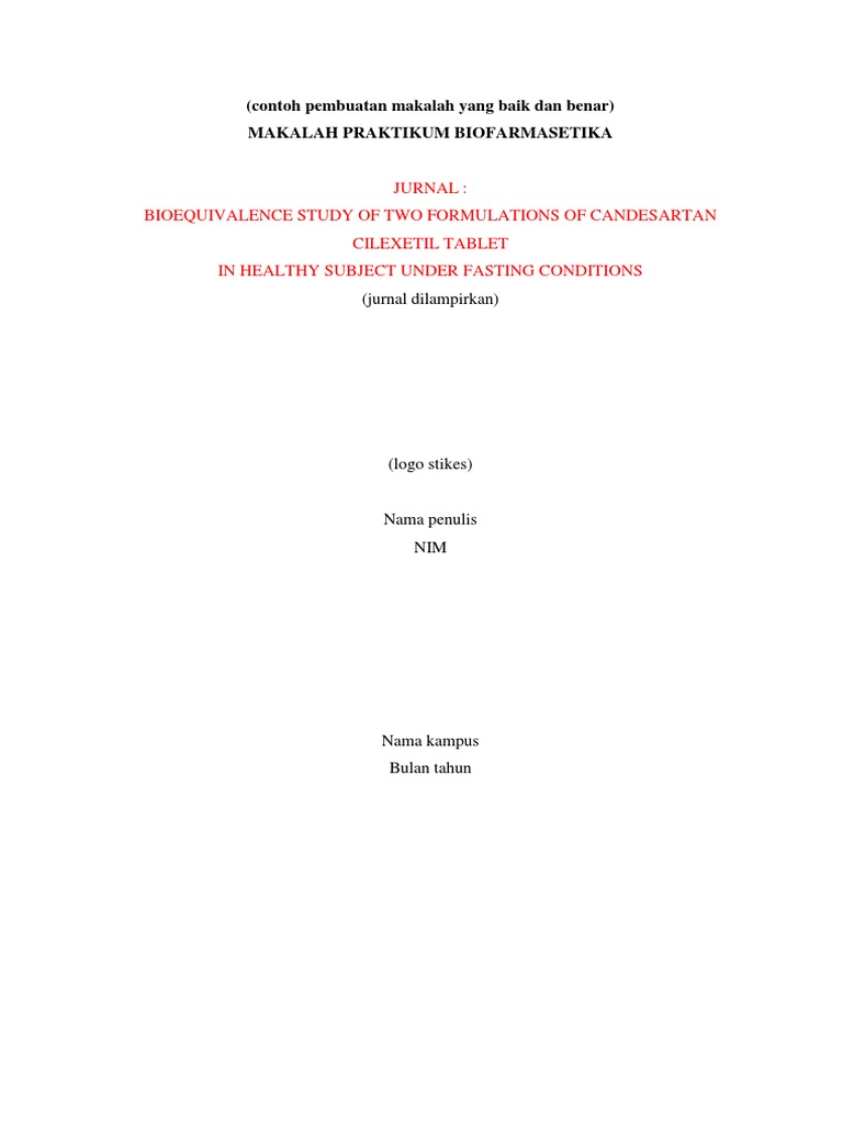 Contoh Format Pembuatan Makalah Yang Baik Dan Benar | PDF