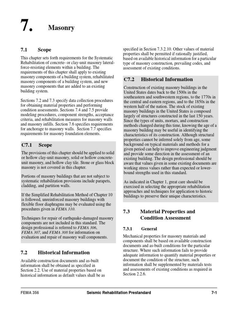 Seismic Masonry Rehab Guide | PDF