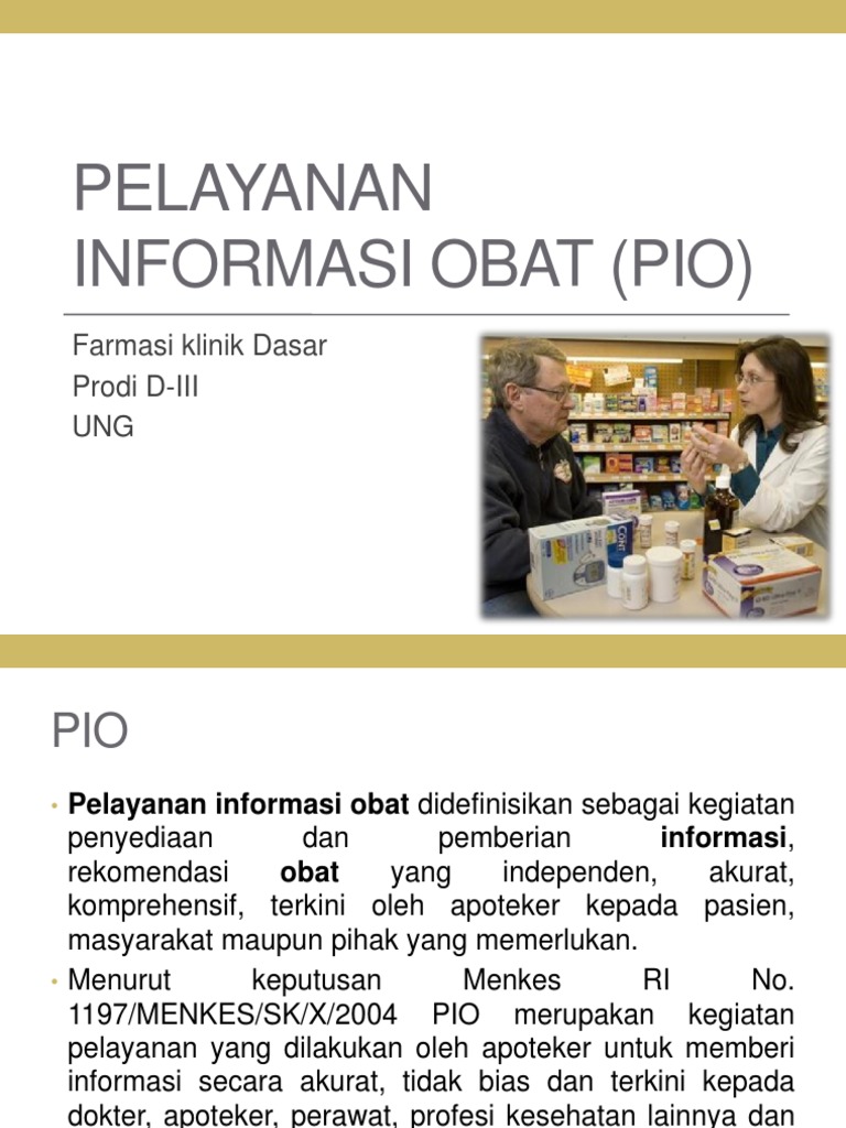 Pelayanan Informasi Obat (PIO) | PDF | Pengembangan Diri