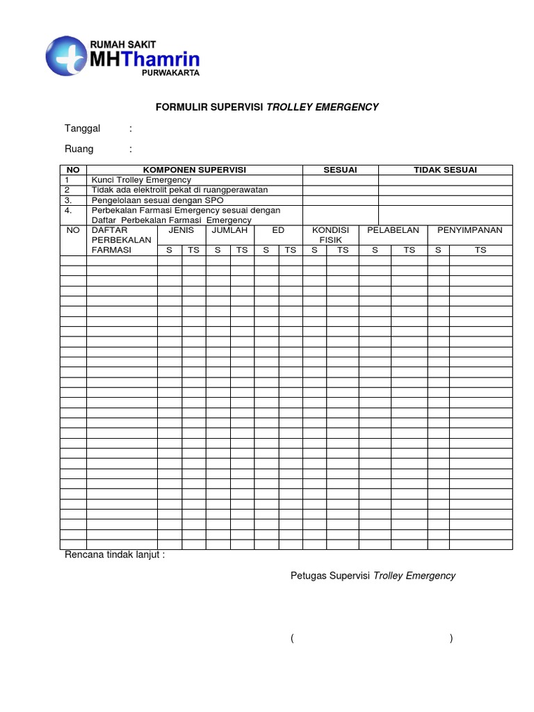 Formulir-Supervisi-Trolley-Emergency Fix | PDF