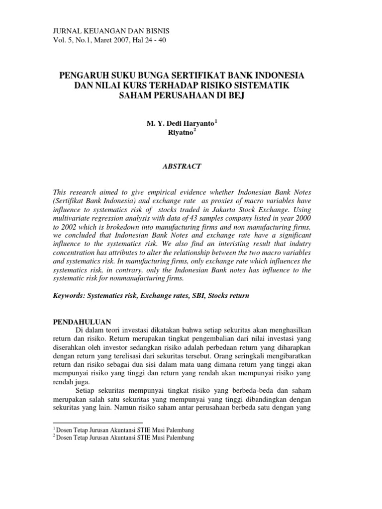 Suku Bunga Sbi | PDF