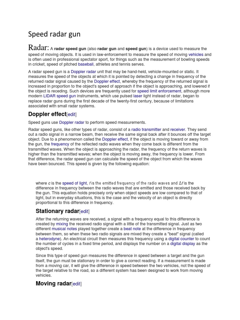 Speed Radar Gun | PDF | Technology & Engineering